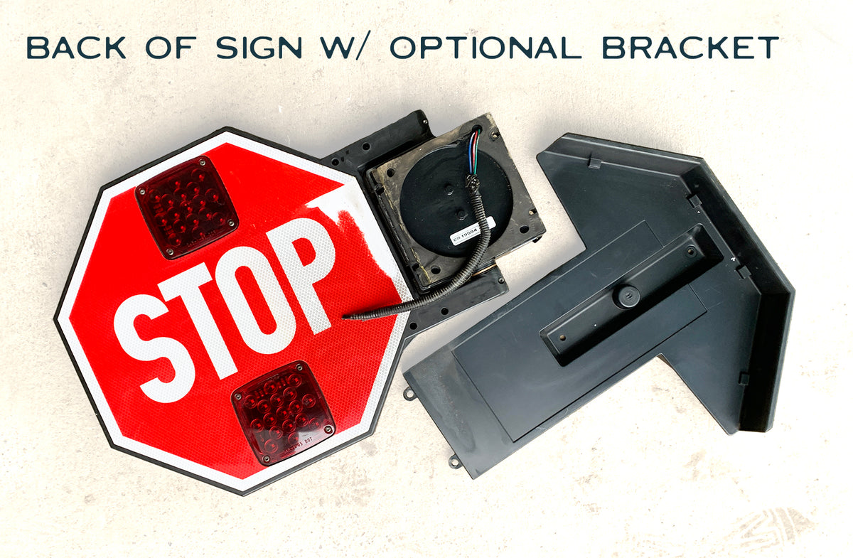 Wired, Lit 12V Stop Sign with Fold-Out Arm | Composite Bracket ...